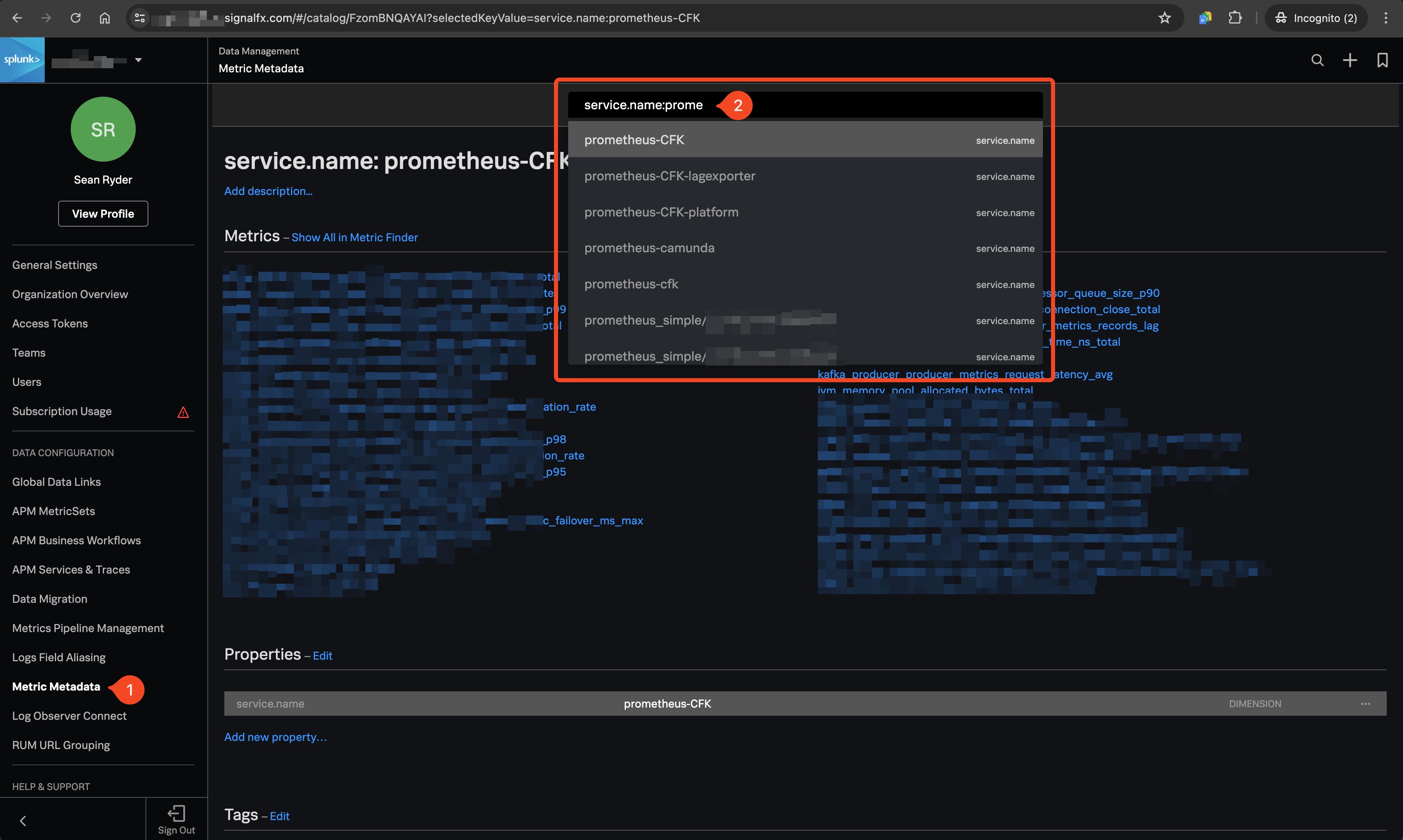 The metric finder search is missing metric dimensions I expect to see in the auto populate ...