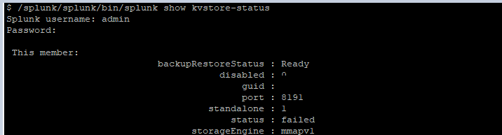 KV Store failed | Splunk