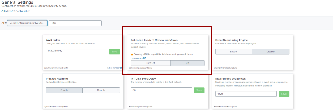 Missing Incident Review Filters in the Incident Review Page. | Splunk