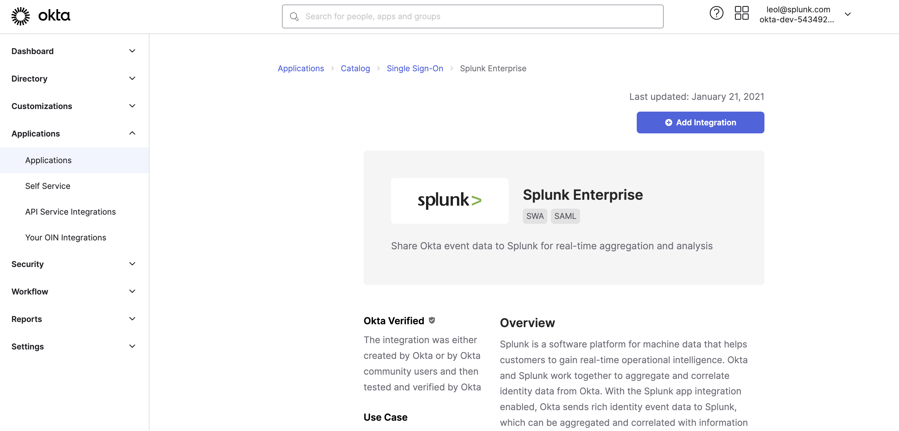 SAML configuration with OKTA as the IDP | Splunk