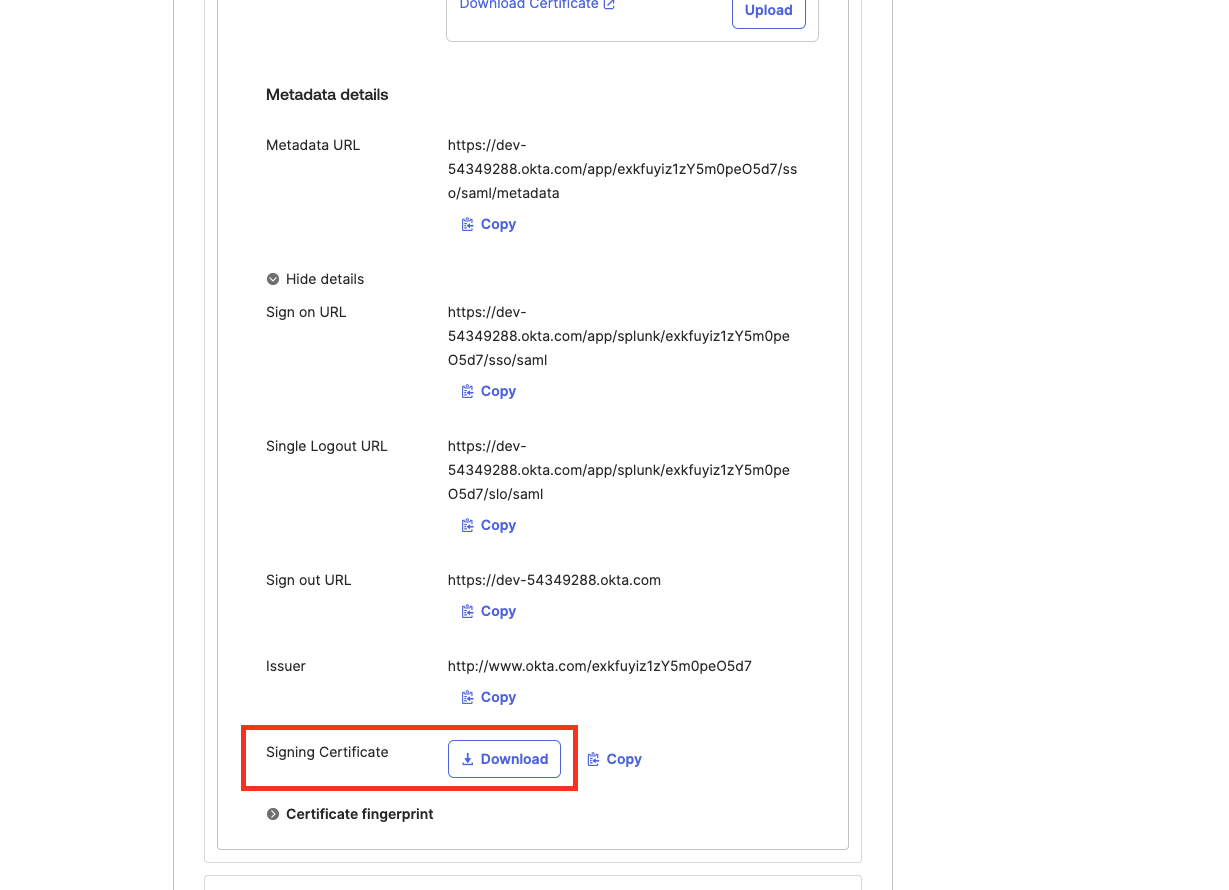 SAML configuration with OKTA as the IDP | Splunk