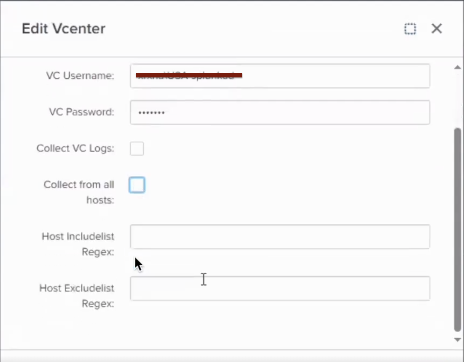 [Splunk Add-on for VMware Metrics] Difficulty in Excluding VMware Hosts from Metrics Collection ...