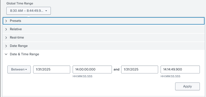 How time picker is behaving in Splunk Dashboard Studio | Splunk