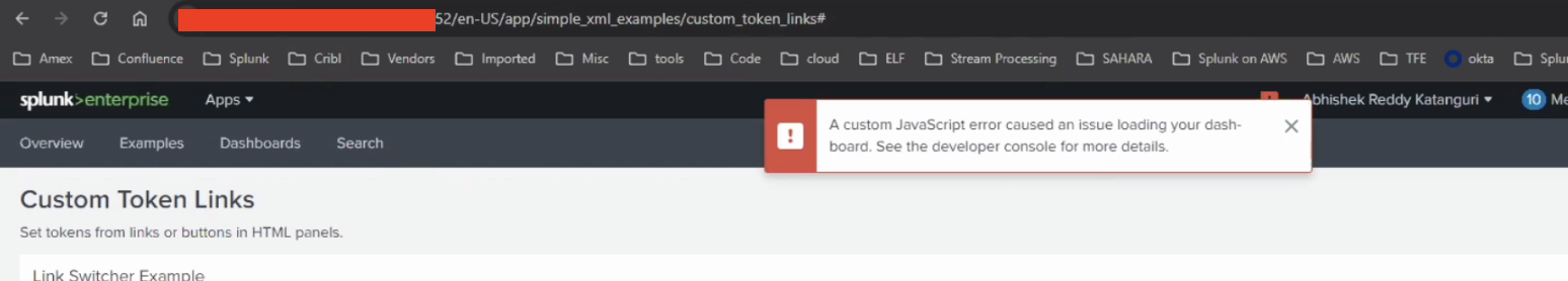 [Splunk Dashboard Examples] Tokens using tokenlink.js is not working after upgrading to 9.1.4 ...