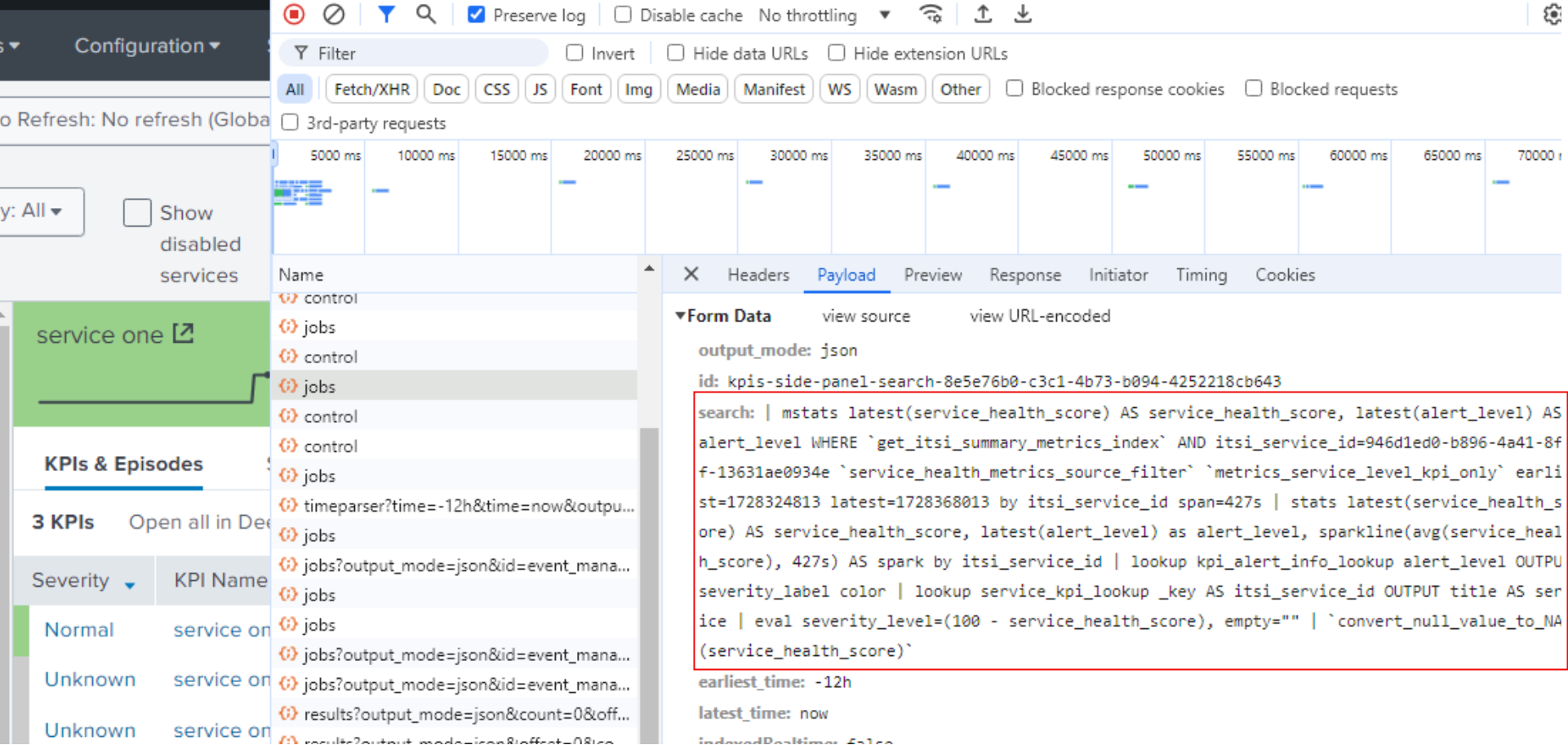 Deep Dive not retrieving results but the Service Analyzer has the data for the same service and ...