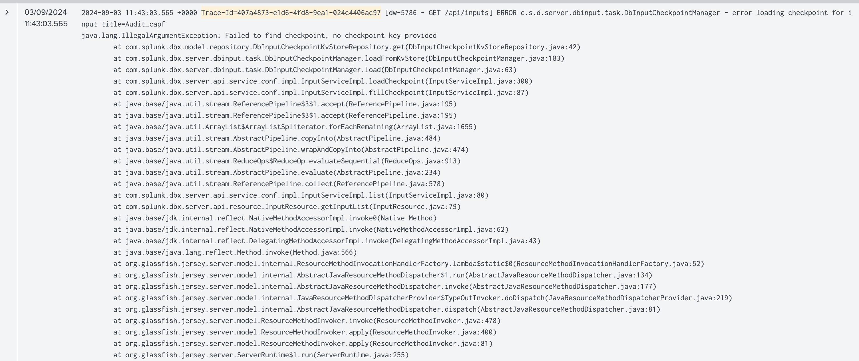Splunk Db Connect Input Page Fails To Load After Upgrading The Db
