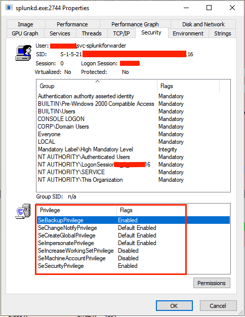 Windows Universal Forwarder high %CPU where Splunk user does not have read access to all of the ...