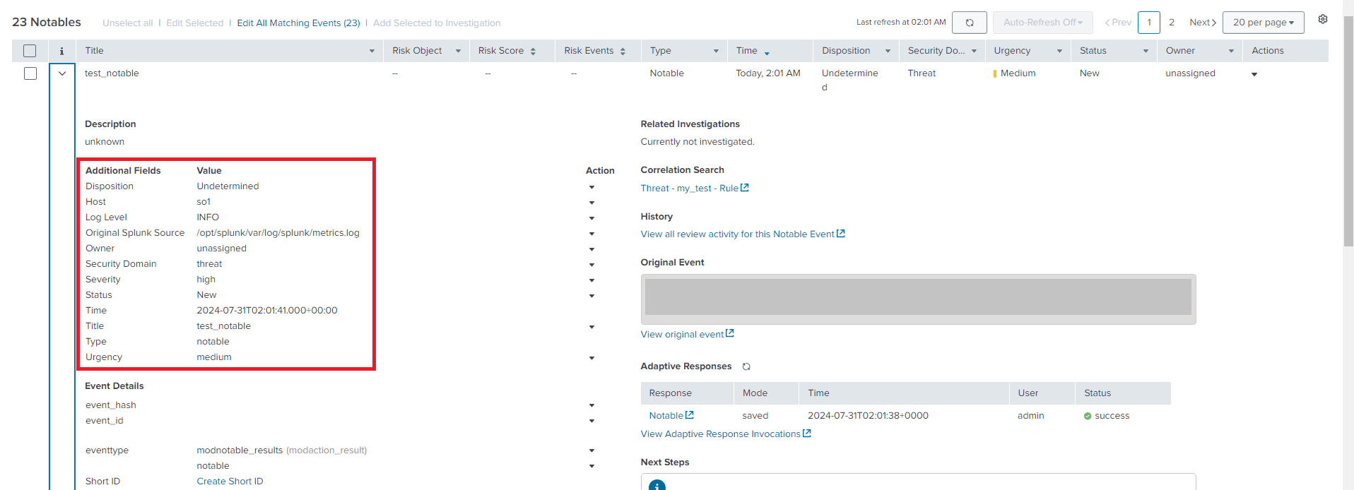 How to add additional fields on Incident Review Dashboard | Splunk