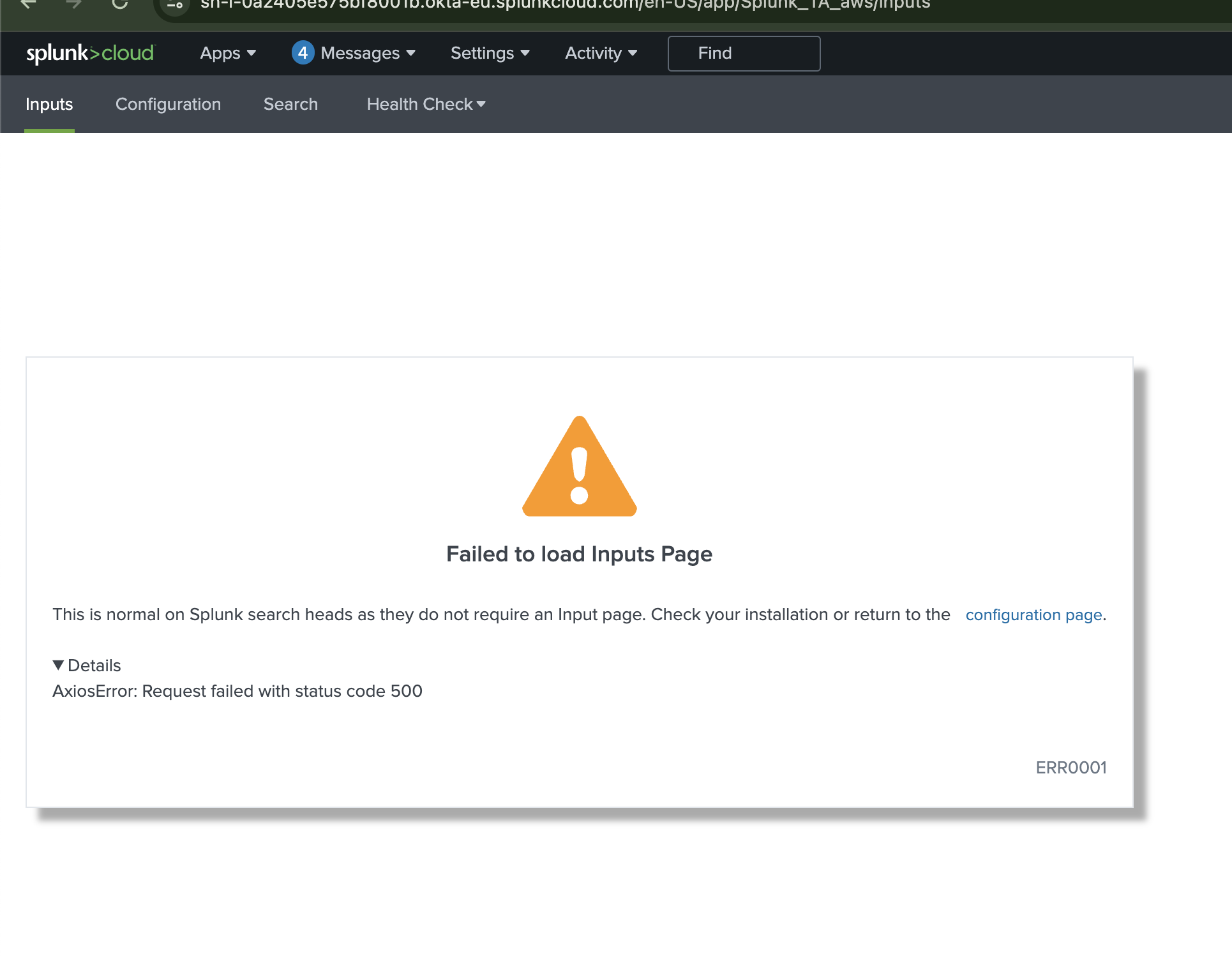 Following the upgrade of the Splunk Add-on for AWS to version 7.5.0, the input page is now ...