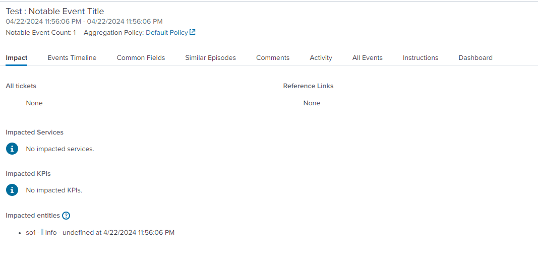 ITSI Episode Review dashboard is not displaying the impacted entities. | Splunk