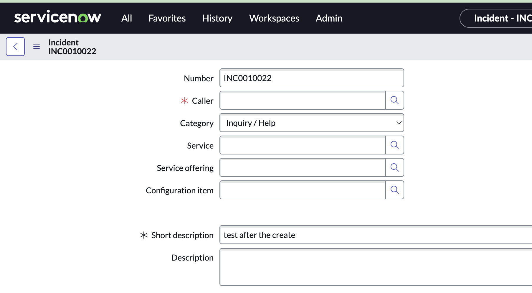BLANK "Configuration Item" in ServiceNow. | Splunk