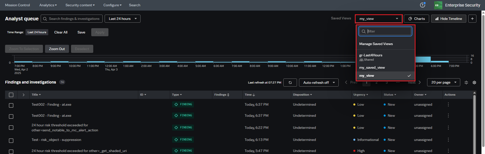 Customizing the Mission Control Menu Fields in Enterprise Security (ES ...