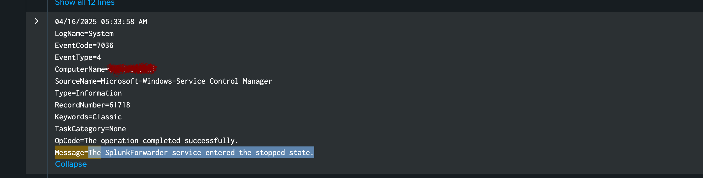 Windows event logs incomplete in Splunk due to XML format — messages from "General" tab not ...