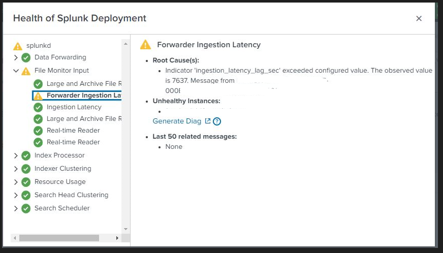 Health Report Showing Red and/or Yellow for Forwarder Ingestion Latency ...